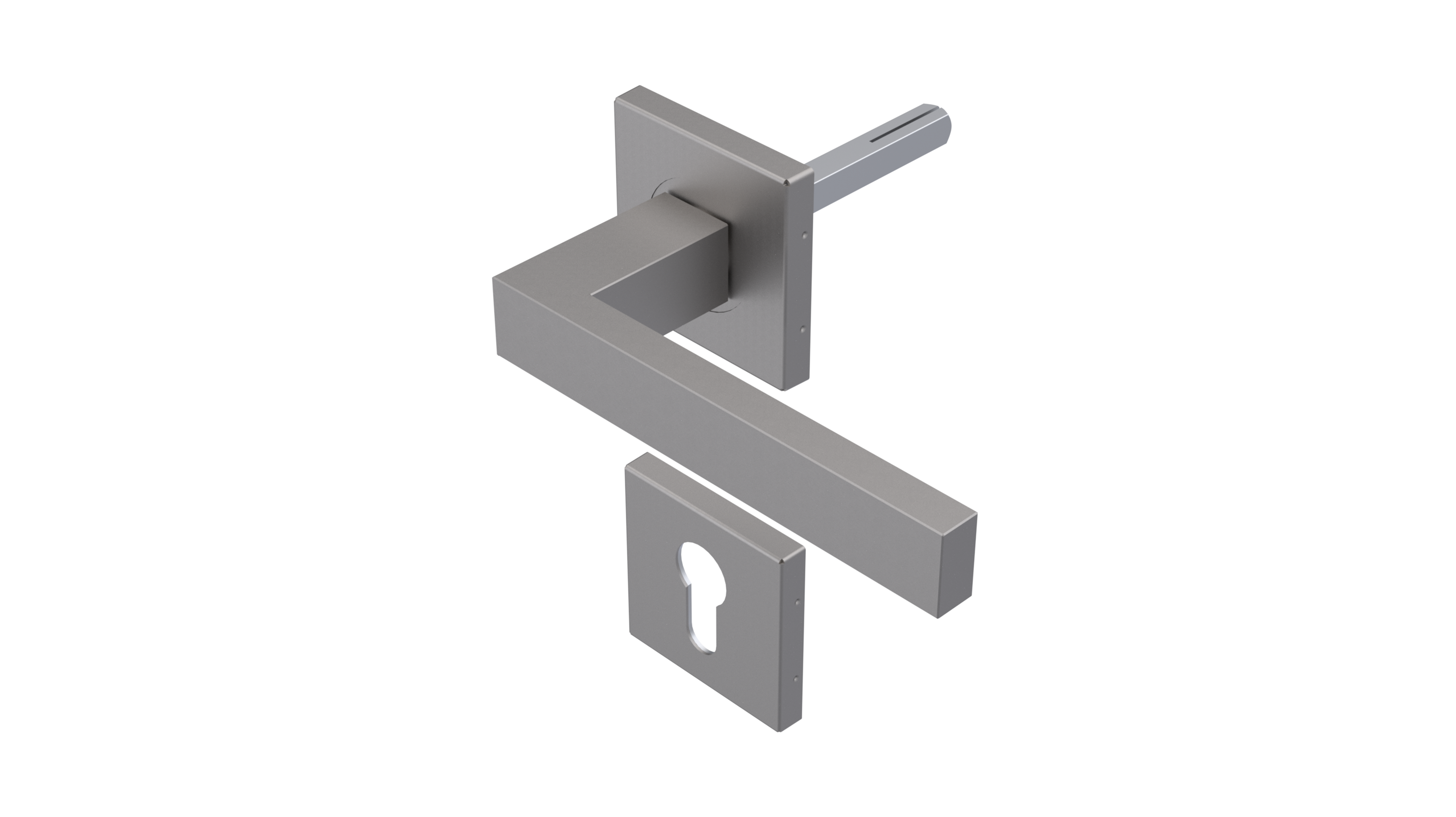 MAÇANETA ROSETA SQUARE EURO INOX